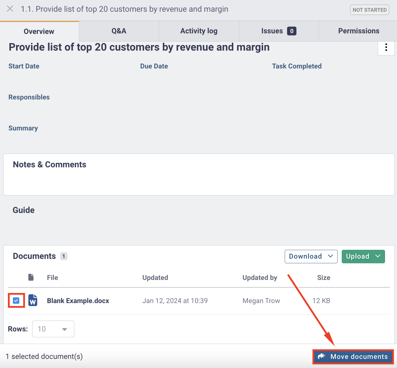 Move Document to a Different Task
